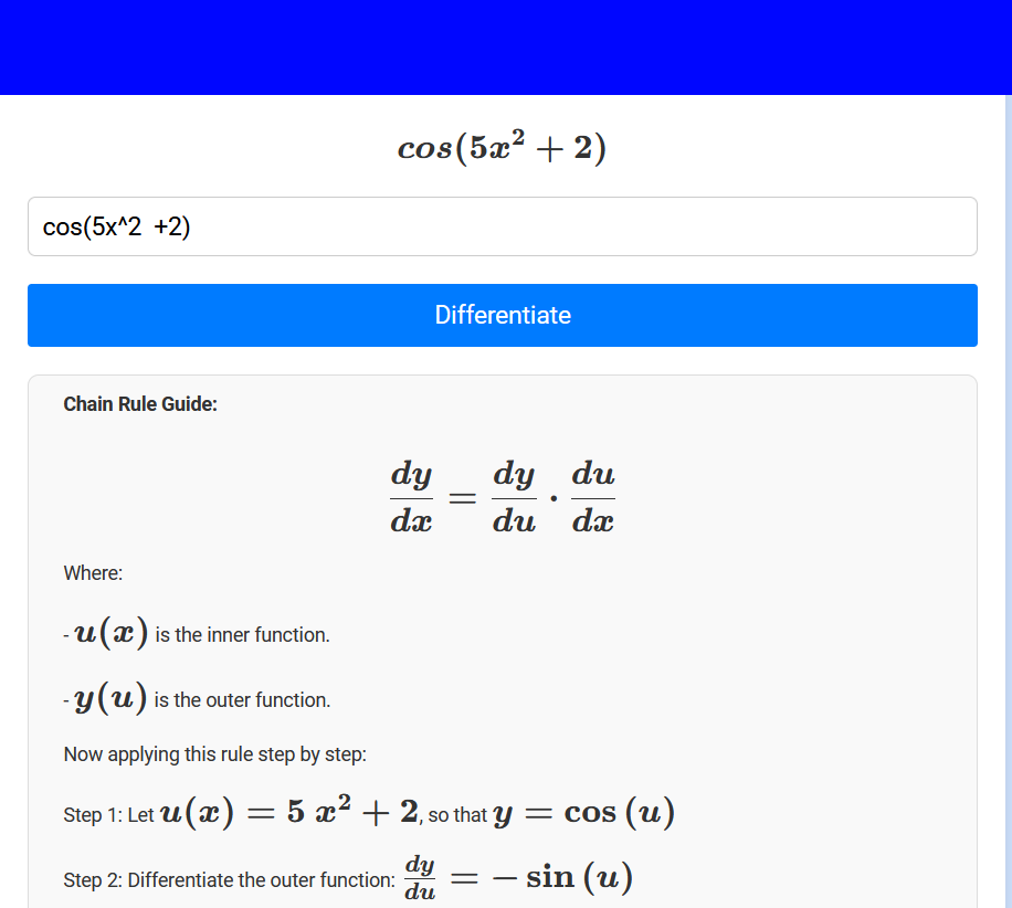 Differentiation Solver - Calculus Calculator | CalculusPop AI Differentiation Solver - Calculus Calculator | CalculusPop AI